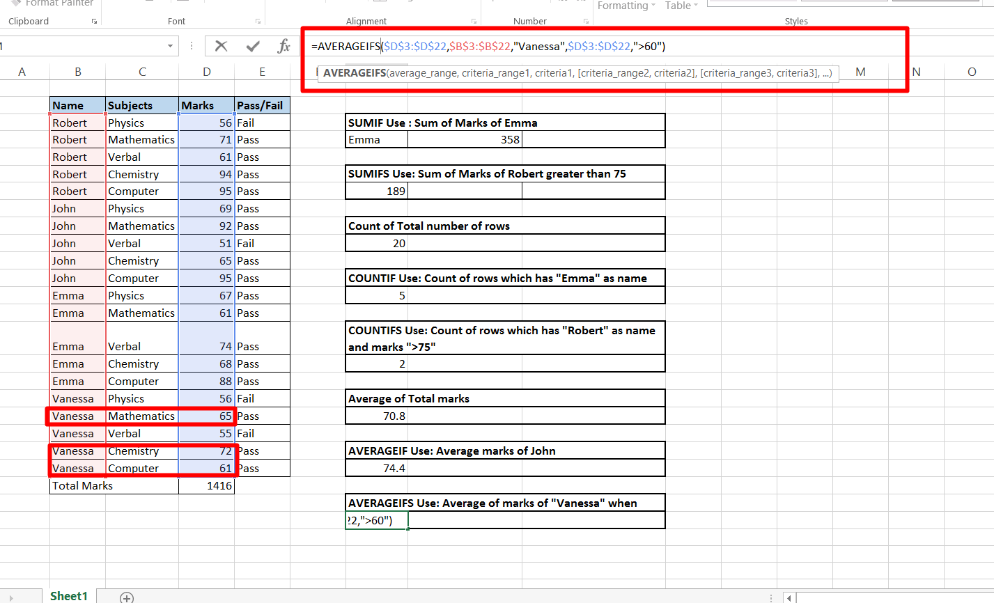 averageifs - AbsentData