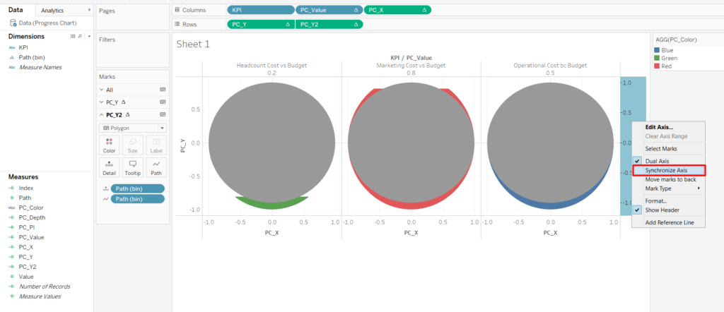 Create a Progress Bubble Chart in Tableau - AbsentData